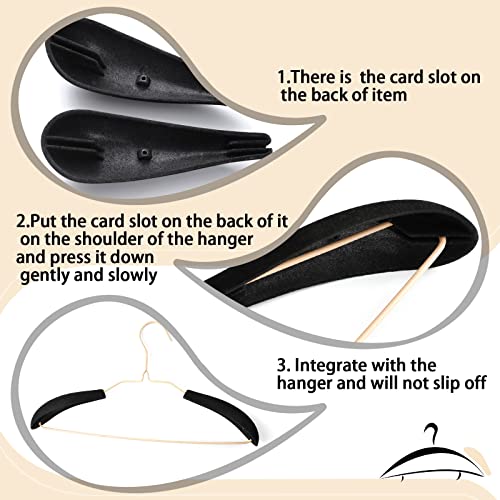 Velvet Hangers Shoulder Form Hanger Shoulder Shaper Black Hanger Pads Flocking and Plastic Hanger Shoulder Protectors for Velvet Flocking Hangers Measuring 0.2 Inch in Thickness (16)