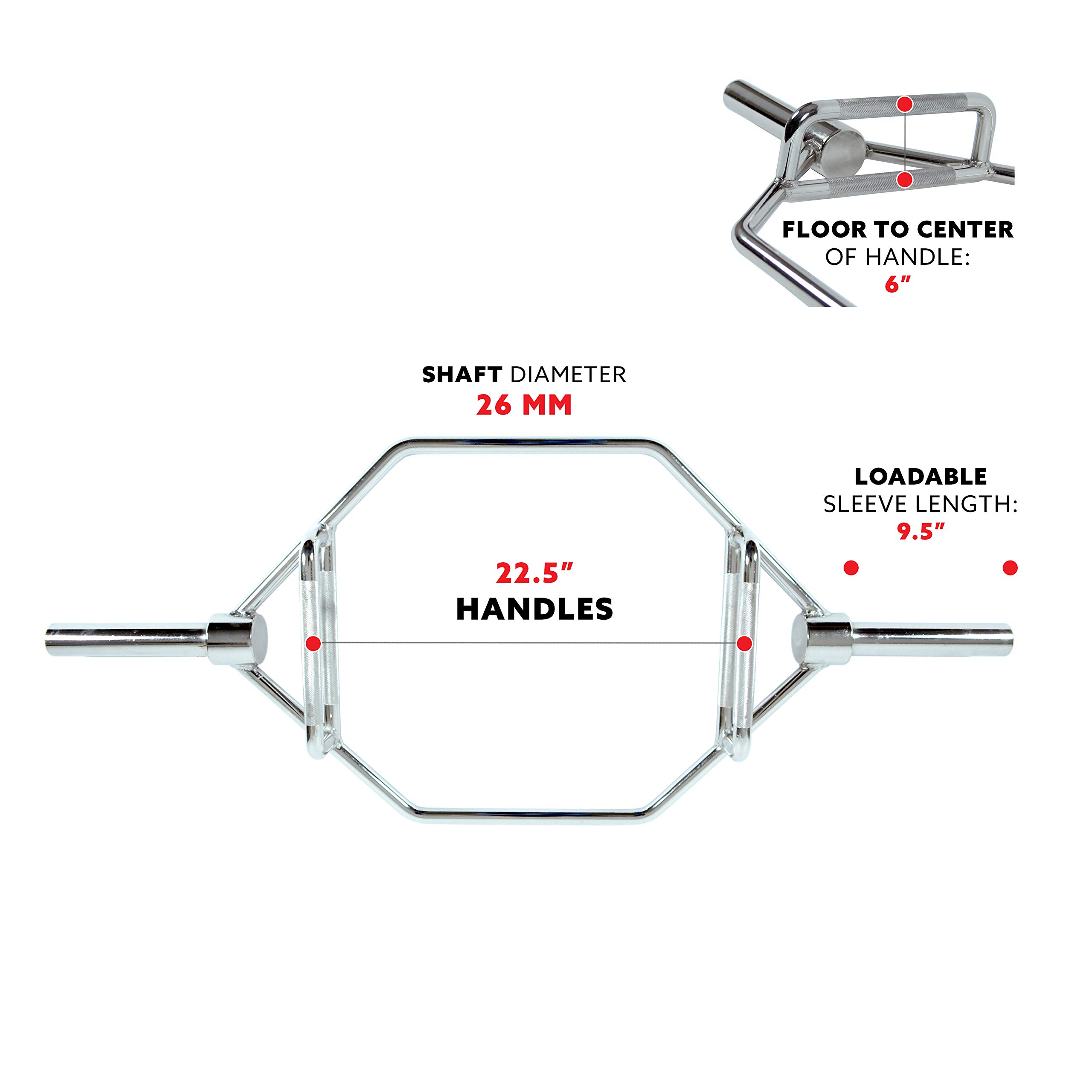 Sunny Health & Fitness Olympic Hex Bar, Weight Training Trap Bar for Deadlifts and Shrugs