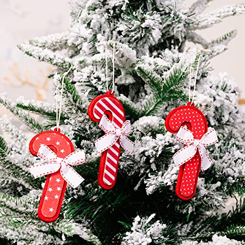 Mini Christmas Tree Decoration Kits, Red Felt Christmas Tree Ornament Kits, Christmas Tree Decoration Includes Hanging Stockings Cane Glove for Christmas Tree Decorations Wynott