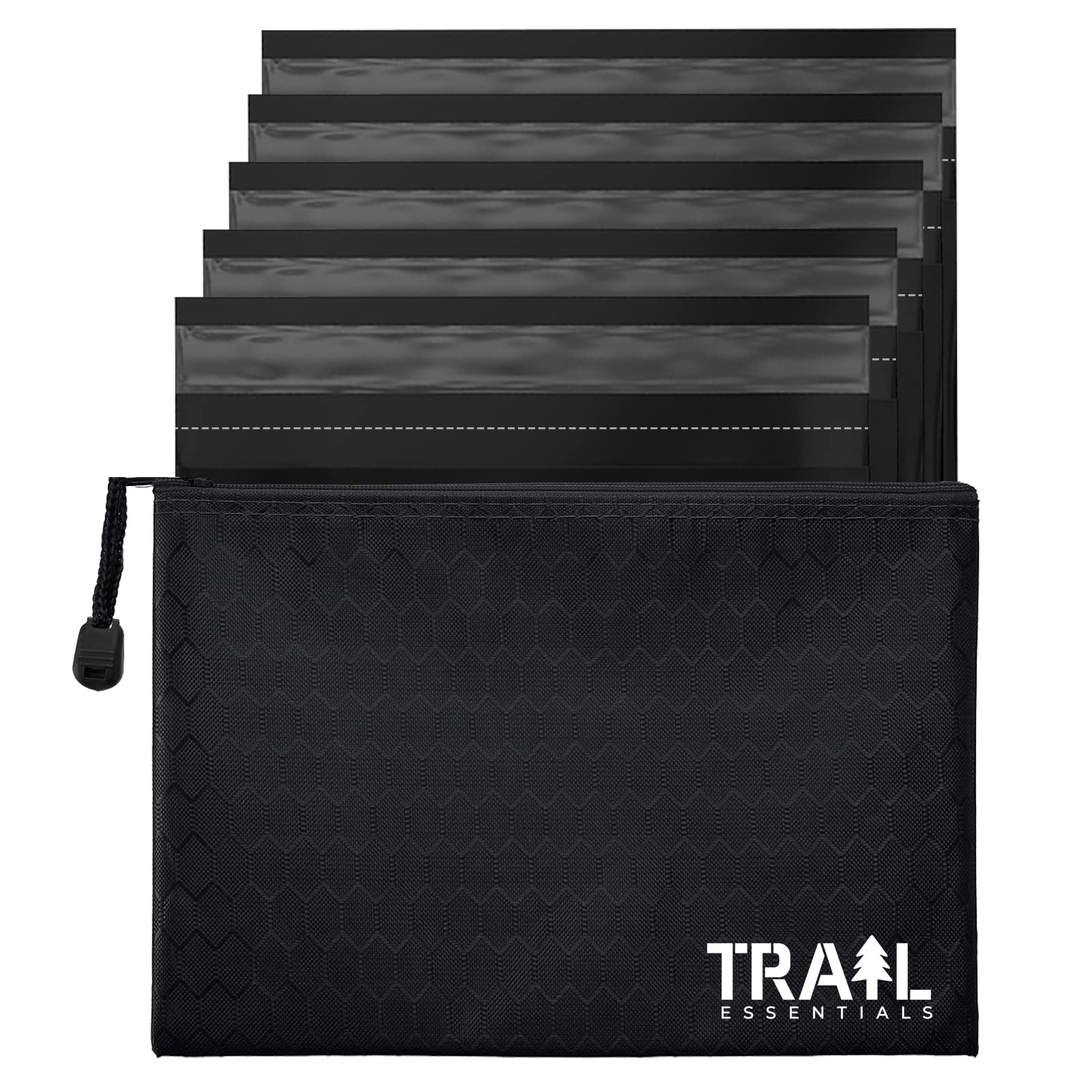 Trail Essentials Adult Diaper Disposal Bags - Tape-Seal, Large, Black Opaque Disposal Bags for Adult Diapers, Incontinence Underwear and Personal Hygiene Products (Black)