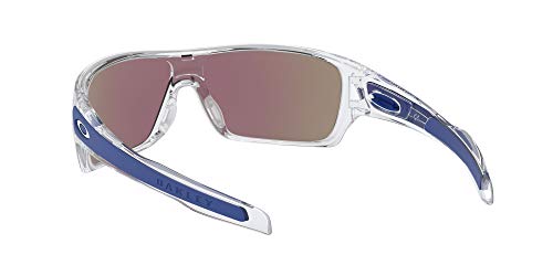 Oakley Men's OO9307 Turbine Rotor Rectangular Sunglasses, Polished Clear/Sapphire Iridium, 32 mm