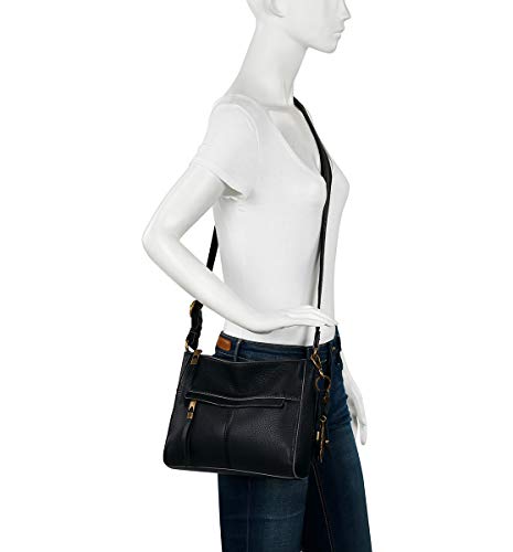 The Sak unisex adult Women's Alameda Leather Crossbody Handbag, Black, One Size US