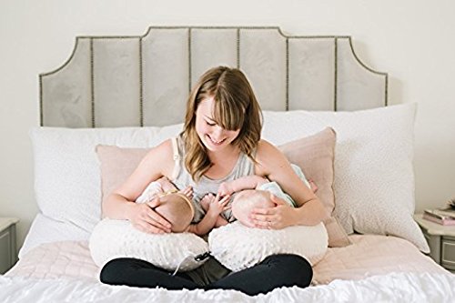 Twin Z The Pillow - Grey - 6 uses in 1 Twin Pillow ! Breastfeeding, Bottlefeeding, Tummy Time, Reflux, Support and Pregnancy Pillow! Cuddle Grey DOTS