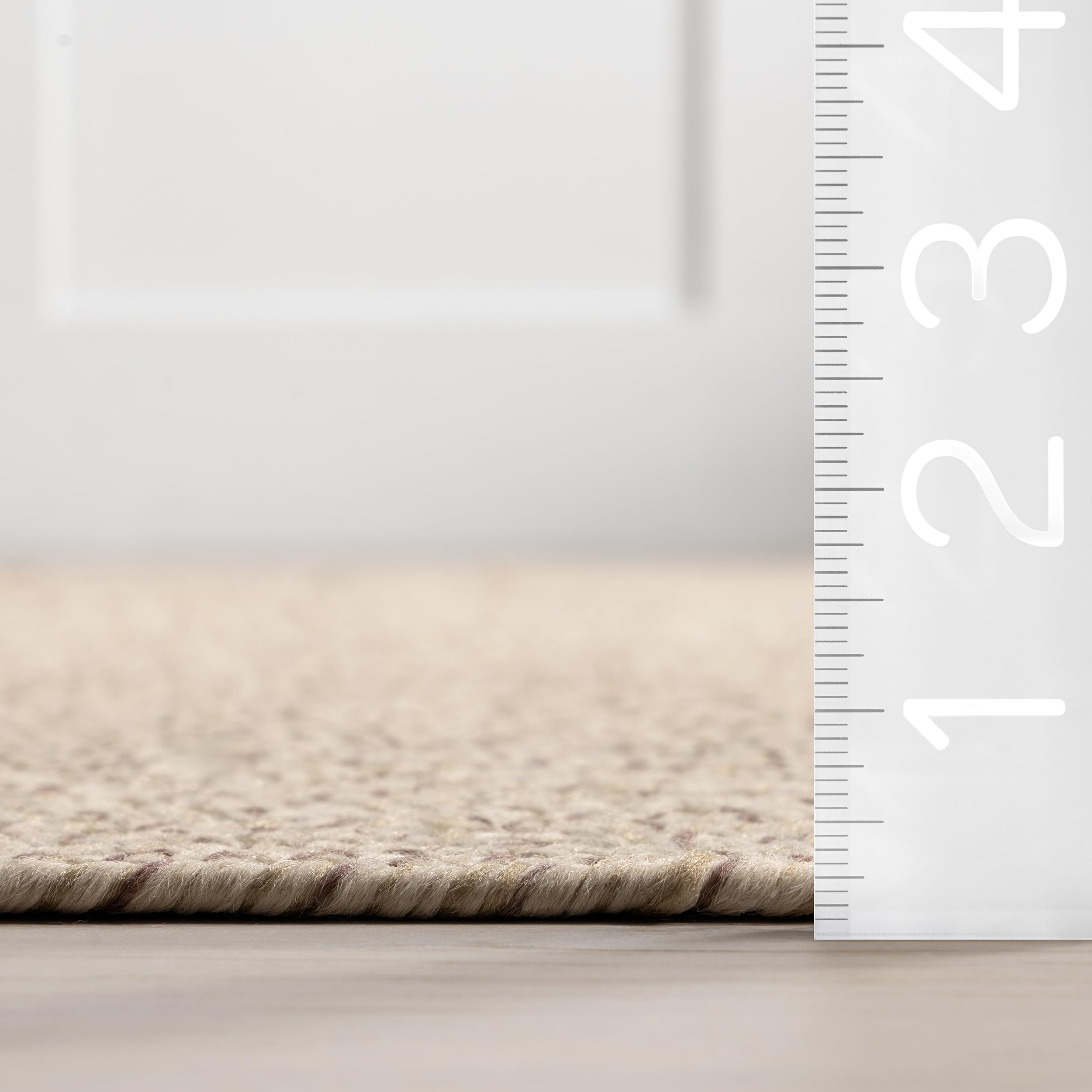 nuLOOM Braided Indoor/Outdoor Area Rug, 5' Round, Wynn Tan