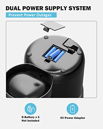 Tomxcute Automatic Cat Feeders, 4L Cat Dry Food Dispenser, Auto Dog Feeder Small Timed Pet Feeder with Stainless Steel Bowl, Push-Type Clog-Free Design, 1-4 Meals Portion Control for Cats and Dogs
