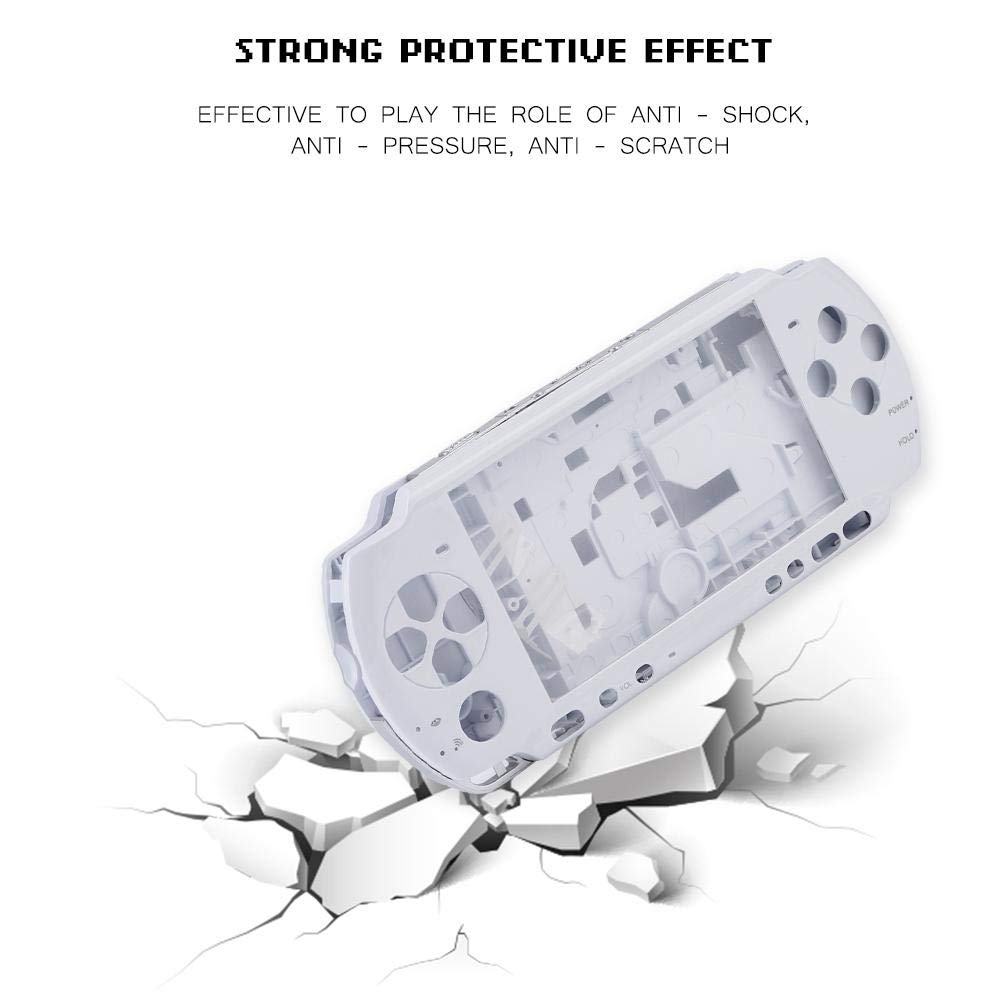 Yeepin Clip on Shell Case Full Housing Console Game Shell Case Cover for Sony PSP 3000 Console (White)
