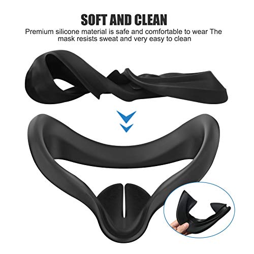 Esimen VR Face Cover Compatible for Oculus Quest 2 Silicone Mask Face Pad Light Blocking, Sweatproof, Washable for Meta Quest 2 Accessories