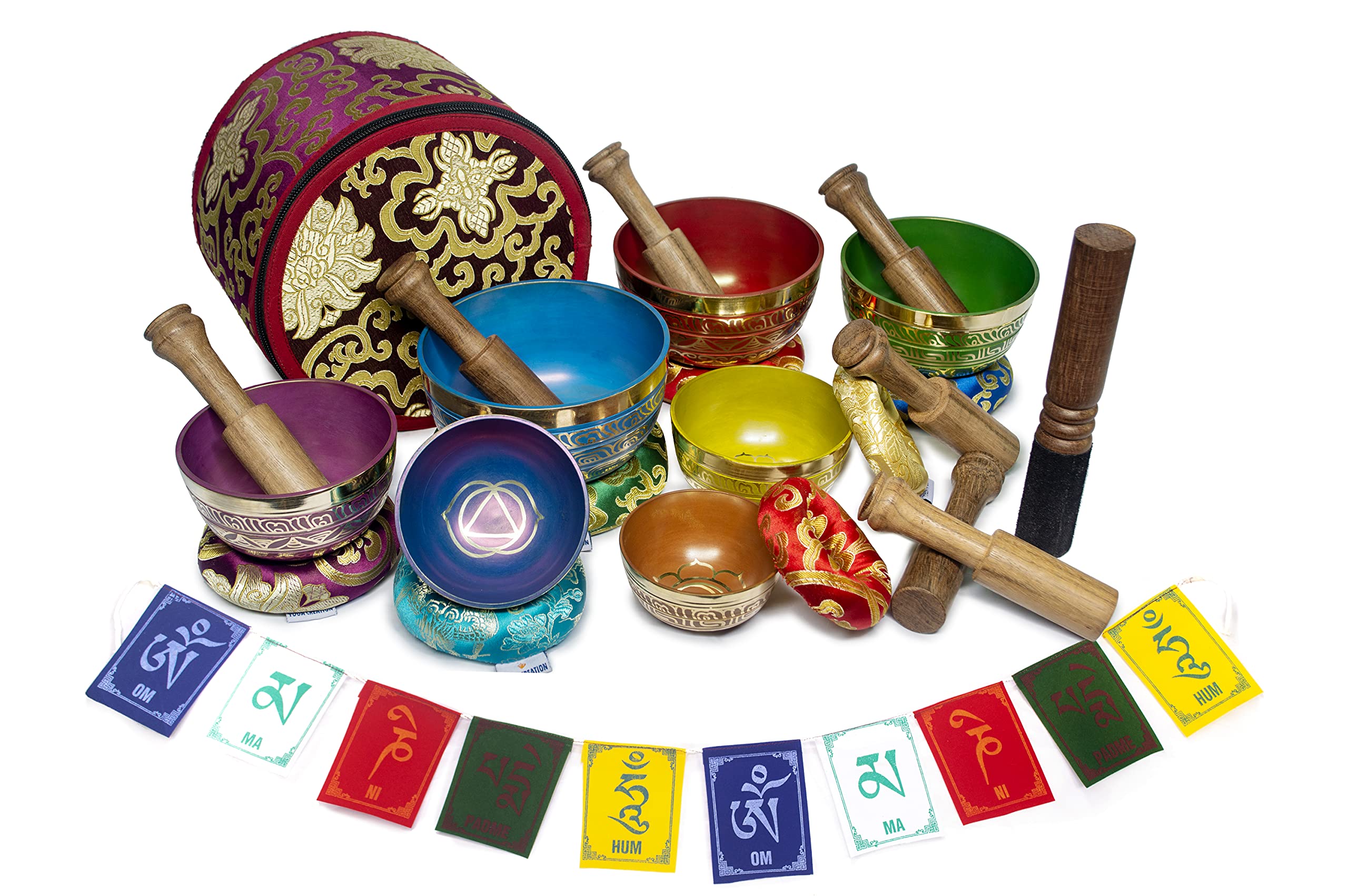 ESK Chakra Healing Tibetan Singing Bowl Set of 7 for Meditation- Himalayan Singing bowls, ESK 11