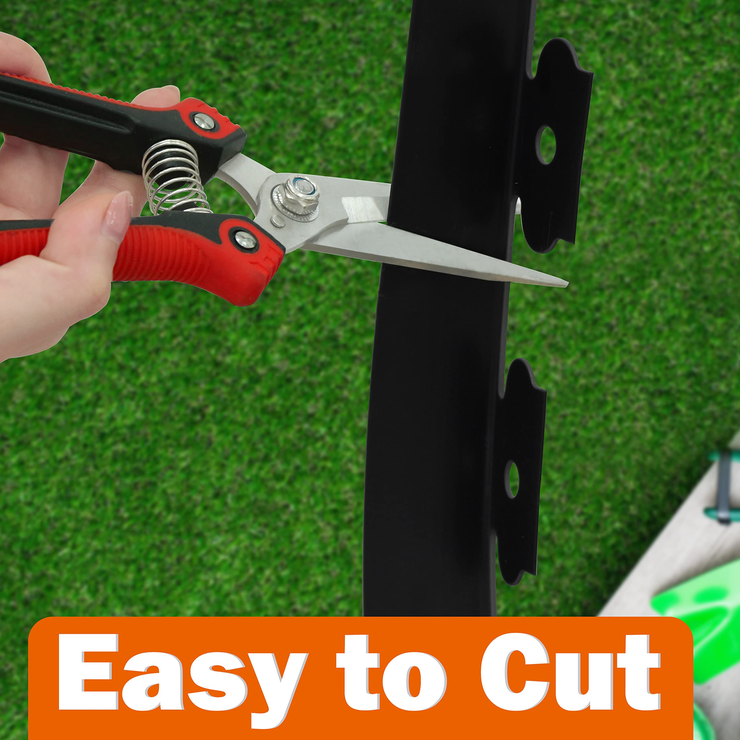 Gardzen 1.5" x100' Landscape Edging Kit, Garden Edging Coil Comes with 120 Pcs Spikes, No Dig Lawn Border Design