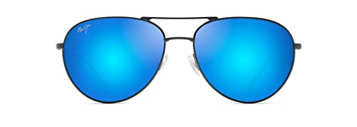 Maui Jim Men's and Women's Walaka Polarized Aviator Sunglasses, Dove Grey/Blue Hawaii, Medium