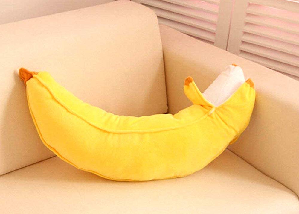 YF-ANEN 17'' Peeled Banana Plush Stuffed Toy Doll Soft Novelty Pillow Gift for Kids (17inch)