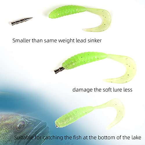 Fishingking Fishing Nail Weights Tungsten Worm Insert Sinker for Bass Fishing 364 oz 9 pcs, 364 oz (1.3g) 9 pcs