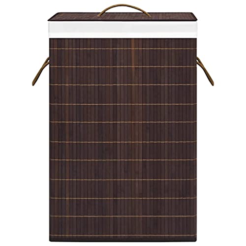 HOMIUSE Laundry Hamper 16"x12"x24" Brown Laundry Basket Bag Hamper With Lid Baby Laundry Basket Clothes Basket Laundry Bin Small Laundry Collapsible Laundry Basket Dirty Clothes Hamper 19 gal