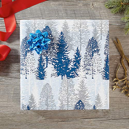 Current Snowy Trees Christmas Rolled Wrapping Paper - Premium Jumbo 23-Inch x 32-Foot Gift Wrap Roll, 61 Square Feet Total