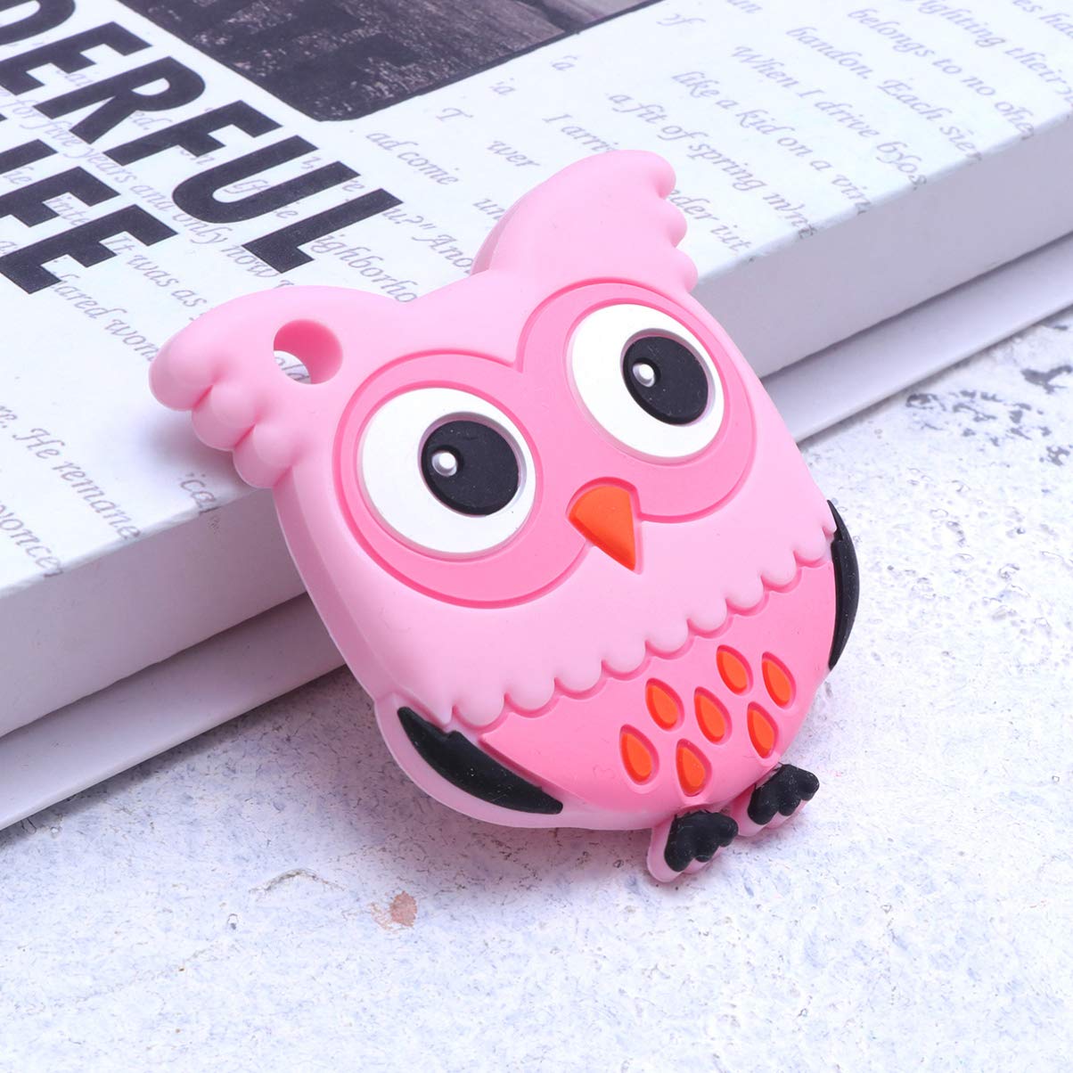 Healifty Baby Silicone Teethers Animal Owl Shape Teething Toy Baby Teether Chewing Toys Educational Playthings for Infant Pink