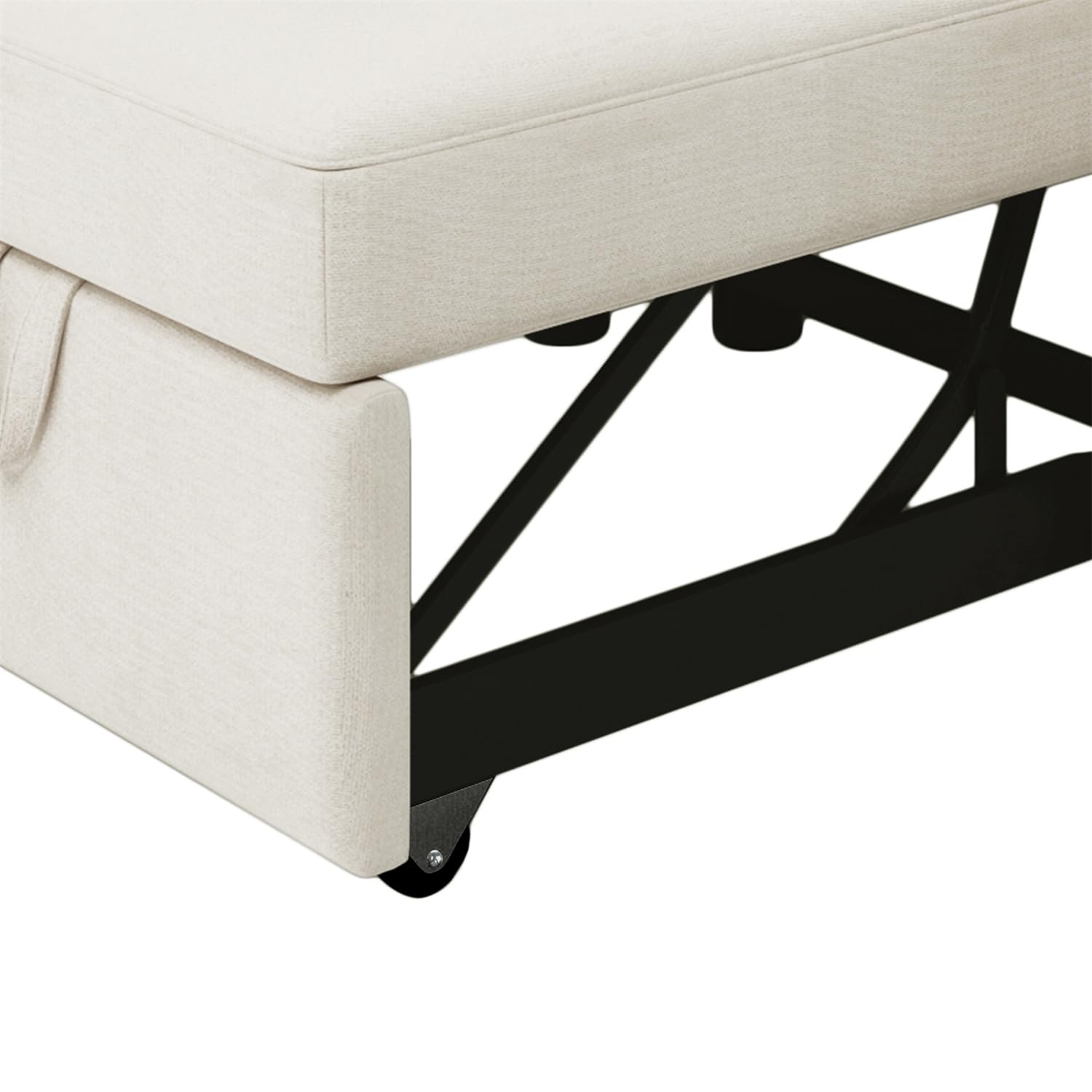 Merax 3-in-1 Sofa Bed Chair with Pillow, Convertible Sleeper Chair Bed, Adjust Backrest Into a Sofa, Single Bed, Modern Chair Bed for Living Room Bedroom, White