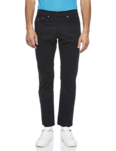 U.S. Polo Assn. Men's Slim Straight 5 Pocket Stretch Twill Jean, Black, 36Wx30L