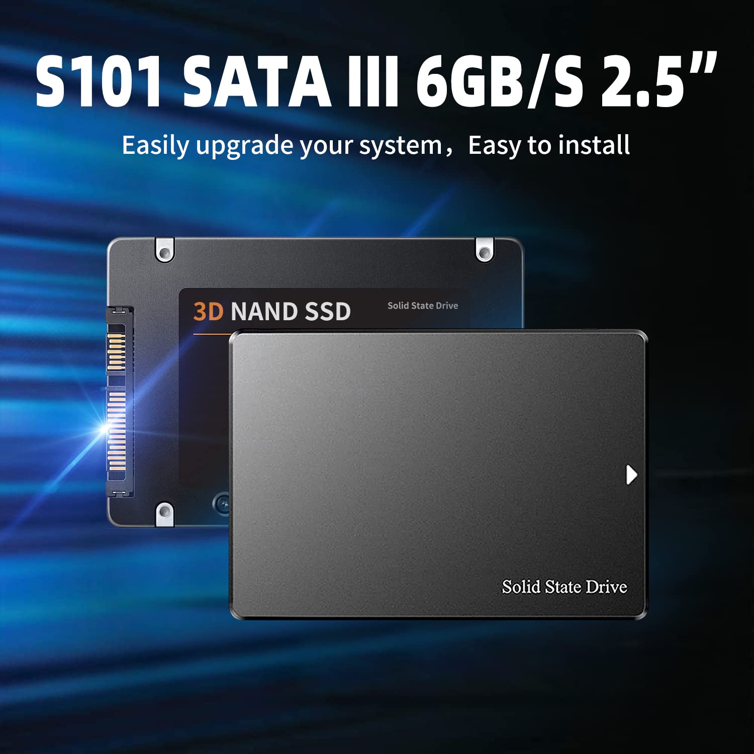Internal Solid State Drive 2TB SSD SATA III 6Gb/s 2.5", Read Speed up to 550MB/sec,2tb SSD Internal SSD 2TB Compatible with Laptop and PC Desktops(2TB-A Black)