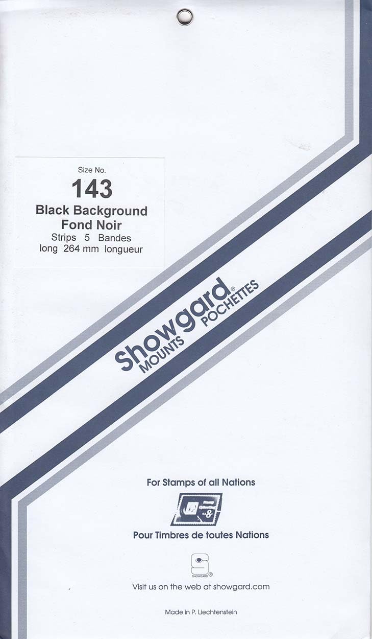 Showgard Strip Style Black Stamp Mounts Size 143