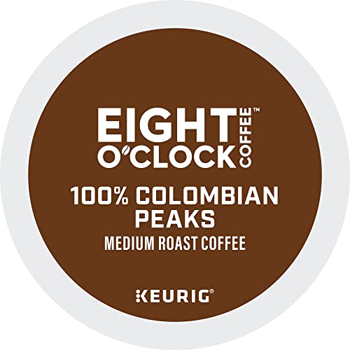 Eight O'Clock Coffee Colombian Peaks Single-Serve Keurig K-Cup Pods, Medium Roast Coffee Pods, 32 Count