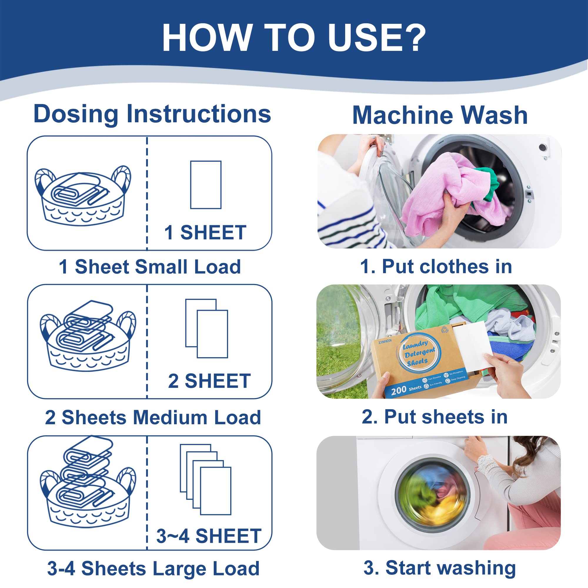 Laundry Detergent Sheets, 200 Sheets Fresh Linen Scent Laundry Sheets - Eco-Friendly Hypoallergenic Liquidless Washing Supplies for Dorm Travel Camping, 200 Loads