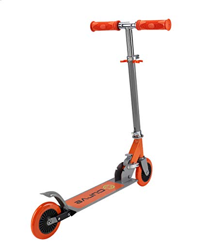 Curve ACTSCOT-489CV-ORG Standard Folding Metal Scooter for Kids, Easy Fold-N-Carry Design, Ultra-Lightweight, Portable Folding Design Comforable & Safe Durable & Easy to Ride, Orange