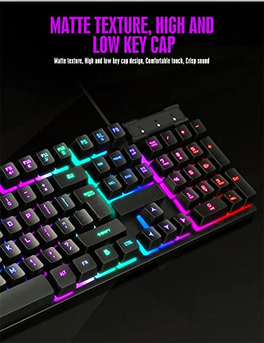 Tronic Mechanical Gaming Keyboard, RGB Keyboard and Mouse, LED Mouse and Keyboard Gaming, RGB Backlit Full Anti-ghosting Keys for Computer/PC/Laptop/MAC