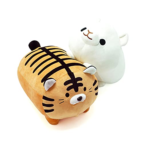 Onsoyours Cute Plush Tiger Doll Stuffed Fluffy Tiger Plush Toy Soft Animal Plush Pillow for Kids (Brown Tiger, 13.7")