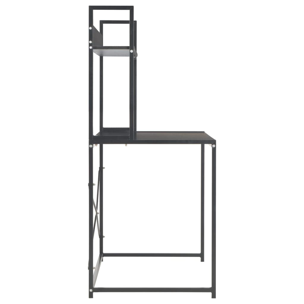 CUSON Computer Desk 47 inch with Bookshelf | Modern Writing Workstation Table for Office Home | Black Engineered Wood with Metal Frame | 47.2" x 23.6" x 54.3"