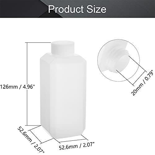 Othmro 10pcs Plastic Lab Chemical Reagent Bottles, 250ml/8.5 oz Small Mouth Liquid/Solid Square Sample Storage Container Sealing Bottles with Cap White