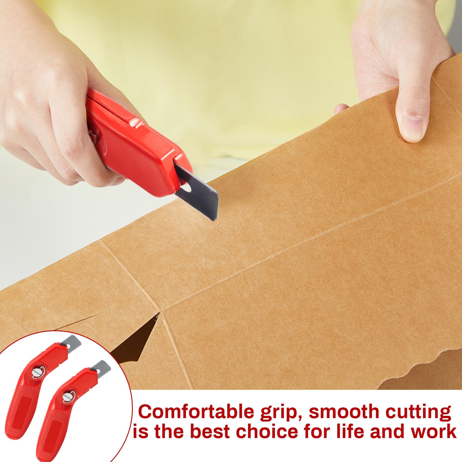 Lasnten 2 Pcs Knife for Cutting Carpet Heavy Duty Carpet Knife with 6 Blades Utility Carpet Tools Knife for Carpet Box Cutter Roofing Cutting Purpose, Aluminum