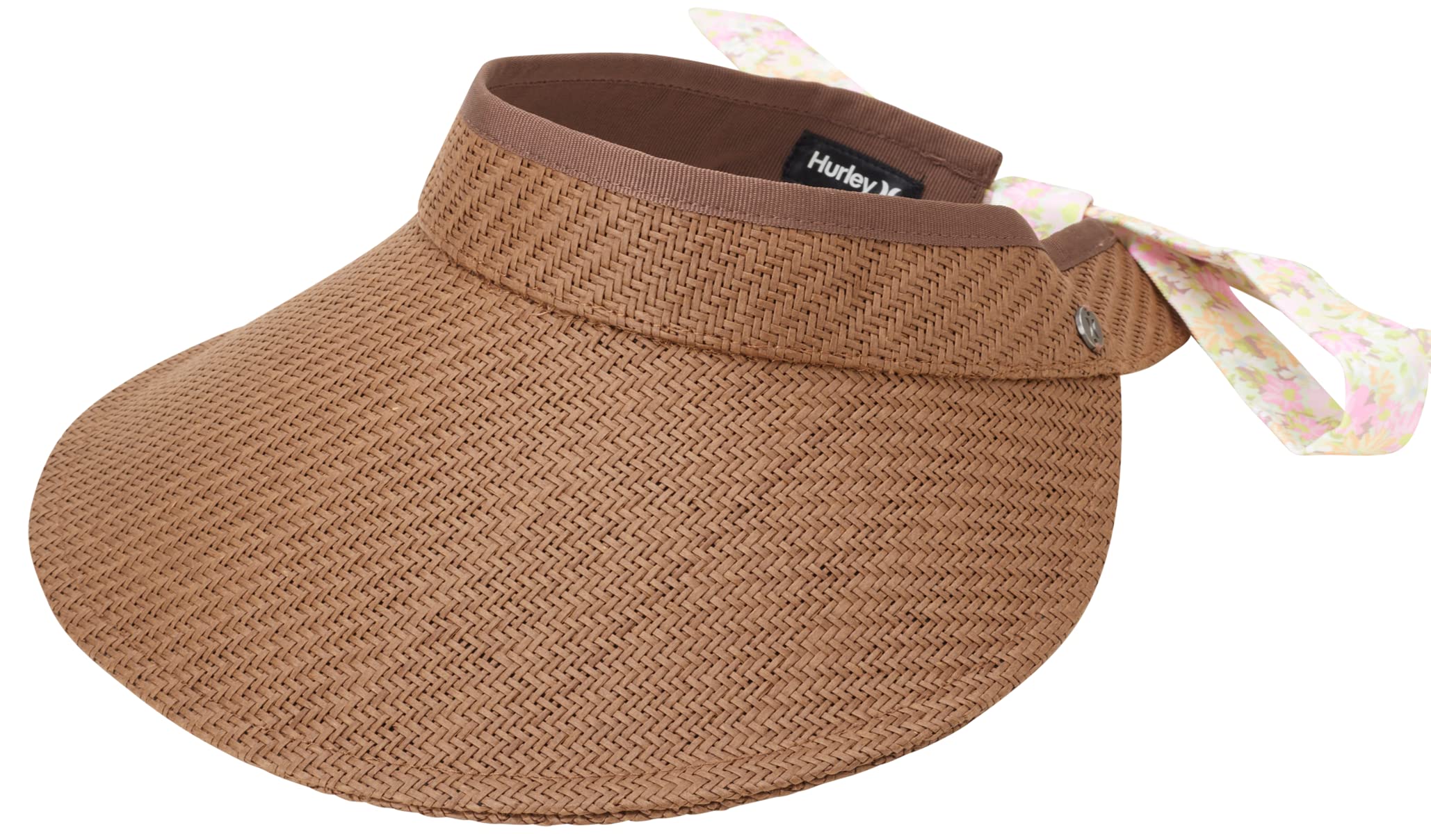 Hurley Women's Straw Visor - Sorrento Wide Brim Sun Visor, Khaki