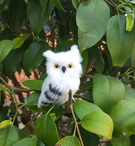 ZKTICHY 2PCS Artificial Feathered Owl Realistic Mini Bird Decoration Furry Simulation Owl Model DIY Craft for Home Garden Christmas Tree Hanging Ornaments Decor