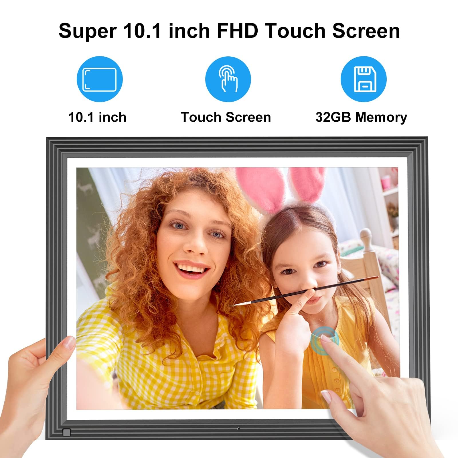 Digital Picture Frame 15-Inch Large Digital Photo Frame - 32GB WiFi Fullja Smart Frame, Remote Control, Full Function, Share Photos via App Email, Unlimited Cloud Storage, Wall Mounted for Home Decor