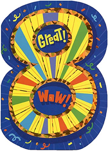 Paper House Great Eight Die Cut Foil Age 8 / 8th Birthday Card