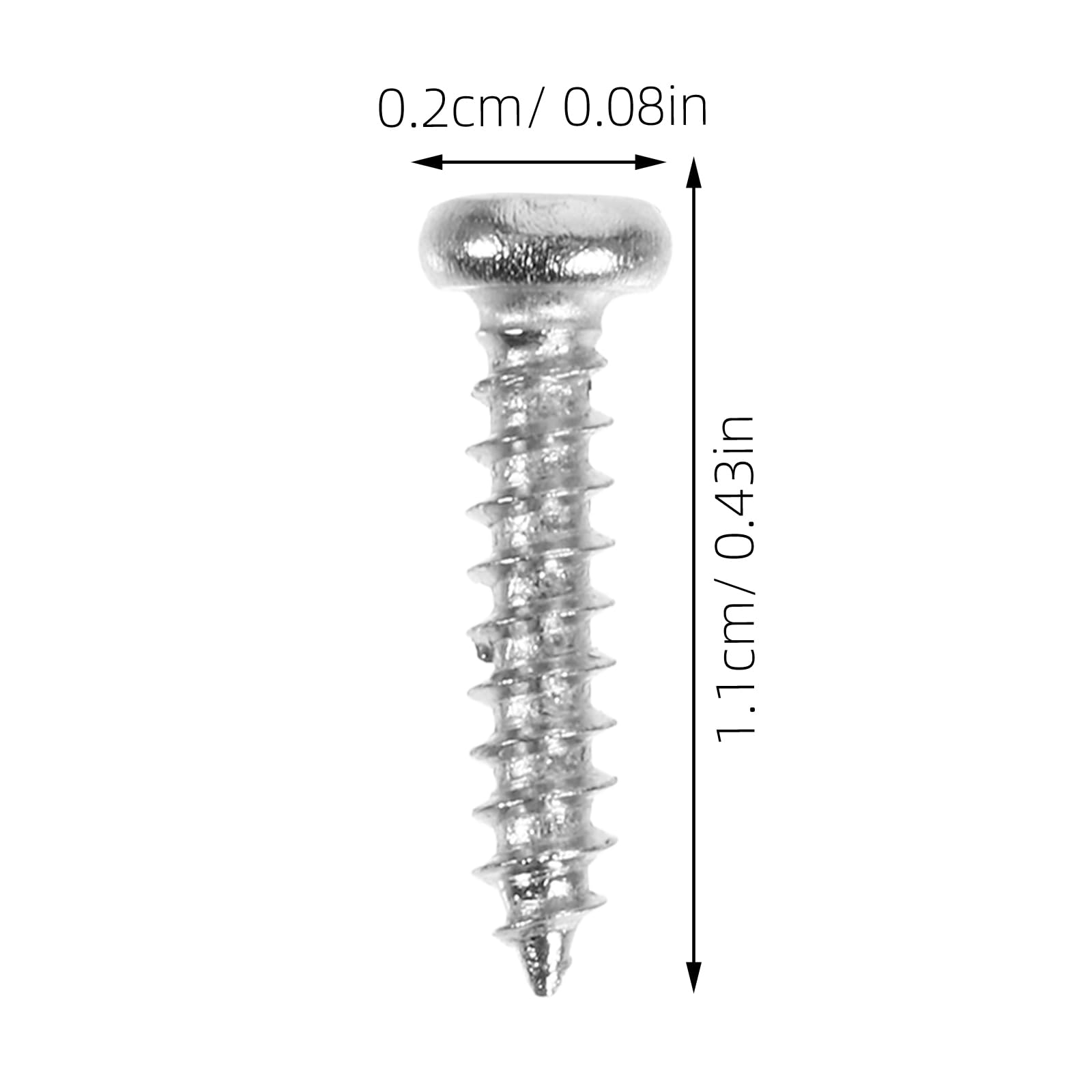 SUPVOX 50 PCS Tuning Peg Tuning Key Screws Machine Heads Guitar Tuner Mounting Screws for Electric/Acoustic Guitar Bass 11 x 2 mm (Silver)