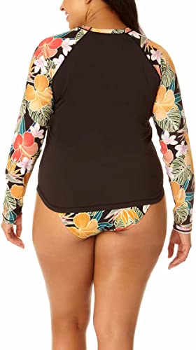 hurley Womens UPF 50+ Long Sleeve Rashguard (as1, Alpha, m, Regular, Regular, Caribbean Dreamin)
