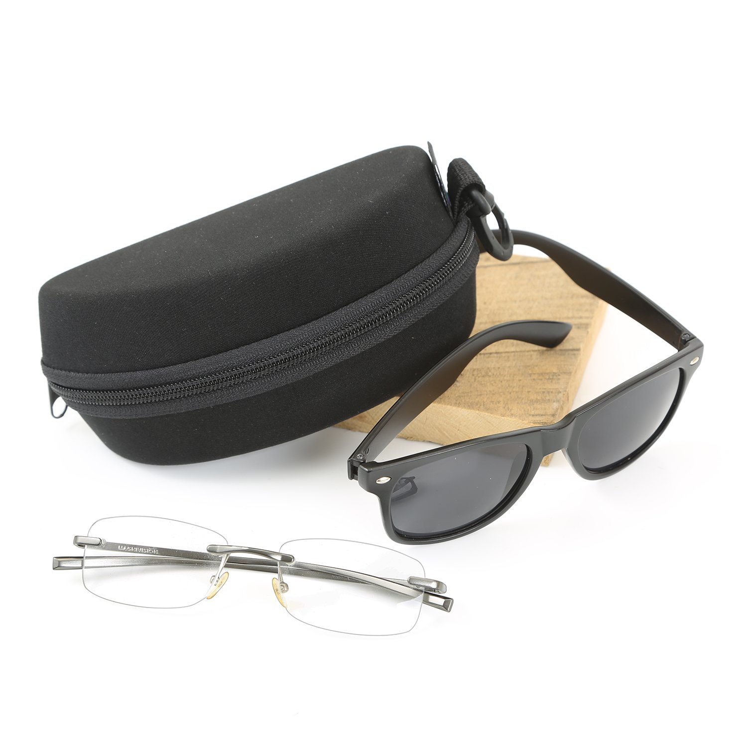 Surf To Summit Molded Foam Sunglasses Case Double Eyeglass Reading Glasses Case Portable Bag Travel Case Portable Travel Zipper Eyeglasses Case