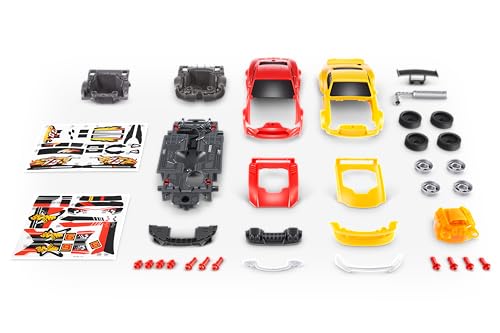 Metal Machines Speed Heroes (Red) by Zuru, 20+ Surprises, Build Your own Car, Two Bodies, Lights & Sounds, Slime