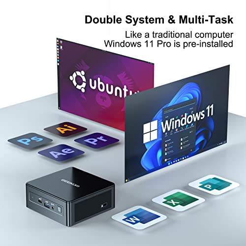 GEEKOM Mini PC, Mini IT8 Intel i5-8259U Mini Desktop Computers 16GB RAM 512GB PCIe SSD, Windows 11 Pro Mini Computer/Dual-Channel DDR4/HDMI2.0 4K UHD/Dual WiFi/BT/USB 3.2/VESA for Home/Office