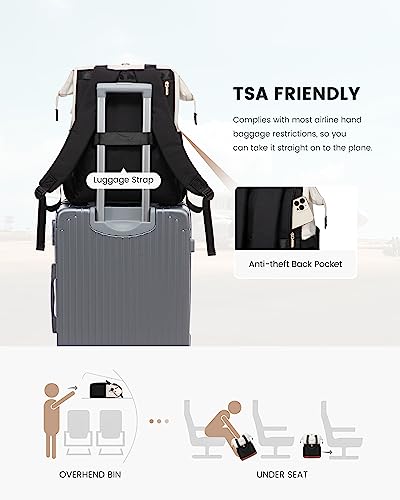 LOVEVOOK Laptop Backpack for Women Men, 15.6 Inch Work Backpacks Purse with USB Port, Waterproof Nurse Teacher Bag, Wide Open Business Travel Computer Backpack, Convertible College Tote Daypack