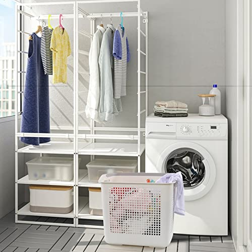 Nicesh 4 Pack 35 L Plastic Laundry Basket with Handle, White Laundry Hamper for Wet Towel