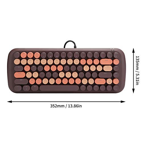 Heayzoki Gaming Keyboard,Blue Switch Wired Keyboard with 84 Keys Retro Gaming Keyboard for Home Office Computer,with The Best Gaming Experience (Candy-M Mechanical Wired Chocolate Mixed Color)