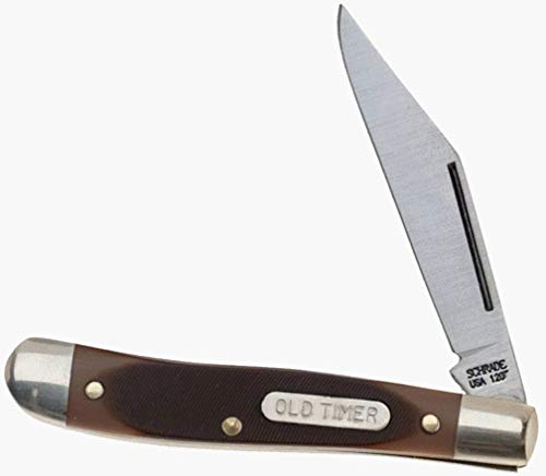 Old Timer 12OT Pal Traditional Folding Pocket Knife with 2.2in High Carbon Stainless Steel Blade, Sawcut Handle, and Convenient Size for EDC, Whittling, Camping, Hunting, General Use, and Outdoors