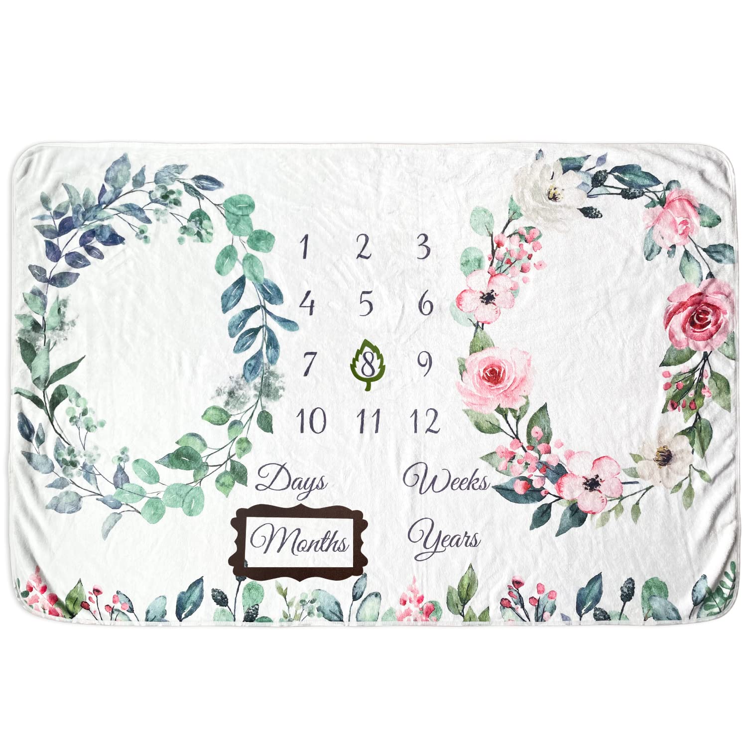 Vlokup Twins Baby Milestone Blanket for Boys & Girls, Premium Flannel Photography Background Prop Blankets, Neutral Boho Floral…