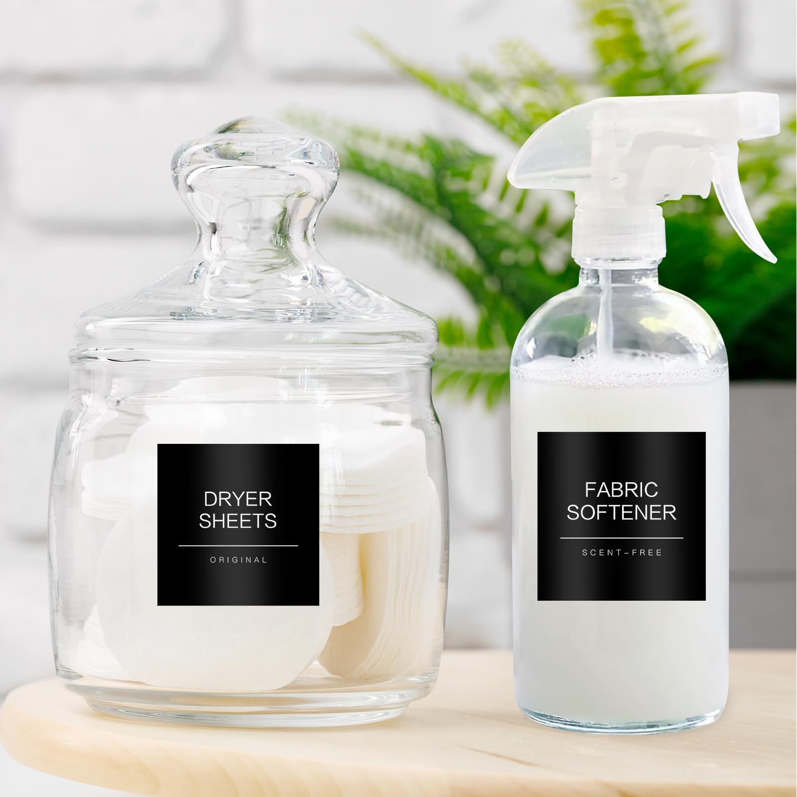 HVSWLY Minimalist Laundry Room Labels,30 Matte Waterproof Labels for Jars Spray Bottles and Detergent Dispensers, Preprinted Laundry Room Organization Labels Set(Black)