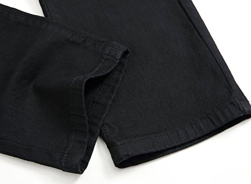 Men's Black Skinny Slim Fit Stretch Straight Leg Fashion Jeans Pants, 29W