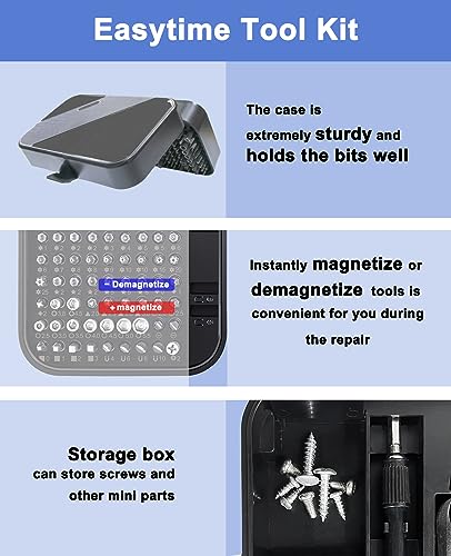 Precision Screwdriver Set 130IN1: Easytime Small Screwdriver Kit- Mini Screwdriver Repair Tool Kit for PC Electronics Computer Laptop iPhone Mac PS5 Game Console Eyeglass Toys DIY