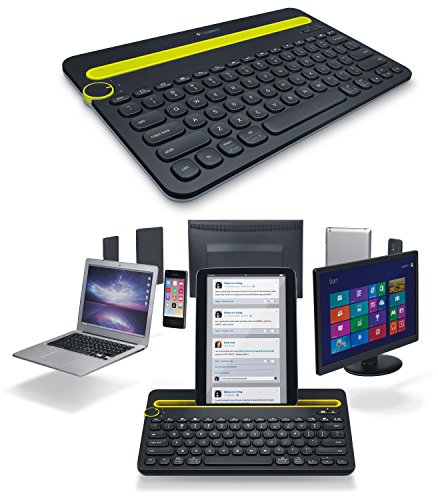 Logitech 920-006342 Bluetooth Multi-Device Keyboard K480 - Wireless Connectivity - Bluetooth - English, French - QWERTY Layout - Computer, Tablet, Smartphone - Black (Renewed)