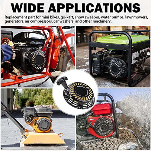 Predator 212 Pull Start Assembly, Replacement Predator 212cc Recoil Starter 5.5HP 6.5HP 7HP Coleman CT200U BT200X Trail CT200U-EX TrailMaster MB200 Go Kart Champion 196cc Generator Pull Starter Kit